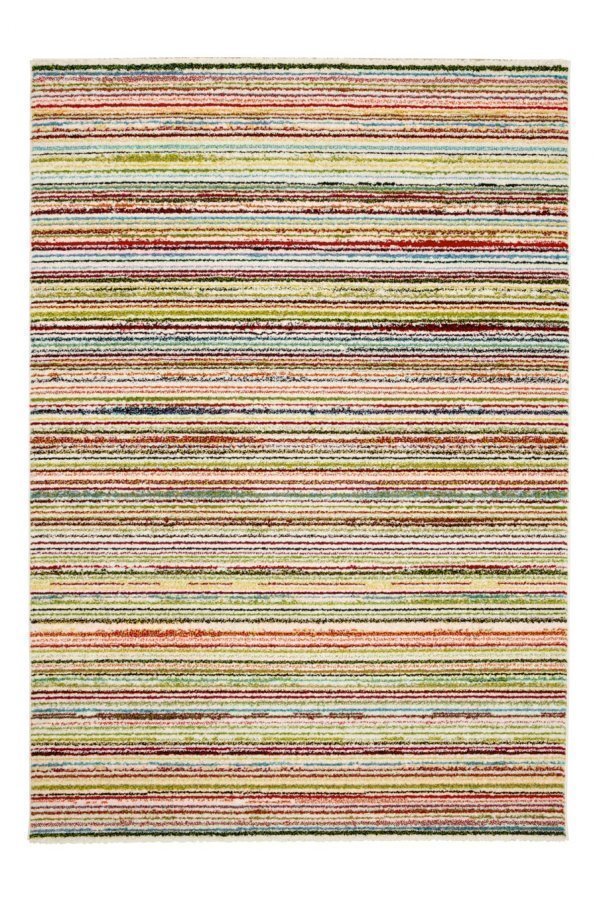 Bologna Ryijymatto 160x230 Cm Valkoinen / Monivärinen Raidallinen ...